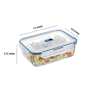 Luminarc Pure Box Active Glass Food Storage Container with Sliding Vent Lid (Rect 3.4 Cups / 800ML)