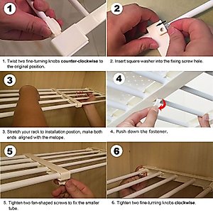 Scalable Layered Separator Updated Version Adjustable Storage Rack Shelf for Wardrobe Refrigerator Cupboard Random Colour ((33-53) x42cm)