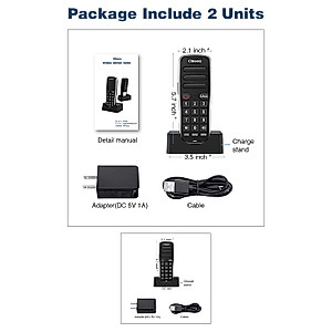 Chtoocy Rechargeable Intercoms Wireless for Home 1 Mile Range 10 Channel, Handheld Wireless Intercom System for Home Business Office, Home Room to Room Communication System (2 Packs, Black)