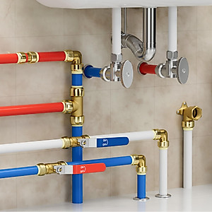 EFIELD 3/4 Inch Straight Coupling Push-Fit Fitting to Connect Pex, Copper, CPVC with a Disconnect Clip (Pack of 2)