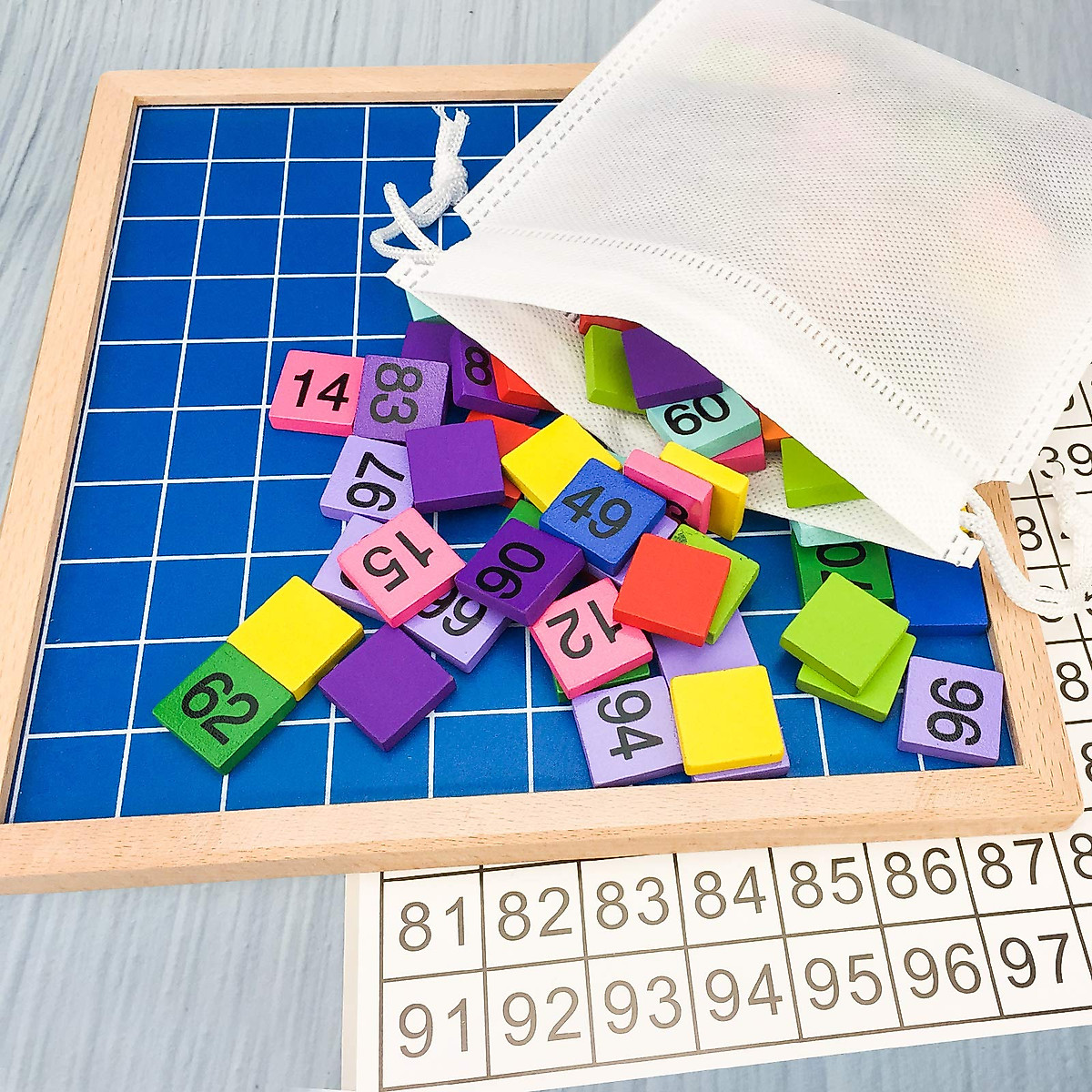 Wooden Hundred Board Toy,100 Digital Board Montessori Math Toy with Storage Bag,Multi-Color Hundred Counting Toys,1-100 Consecutive Numbers Game,Educational&Learning Digital Toy Gift for Kids,Boy,Girl