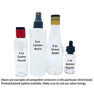 48 x 28 mm Clear Perforated Shrink Band for Child-Resistant Liquid Bottles, Woozy Bottles, Large Boston Round Bottles and More. [Compatible Diameter Range: 3/4" – 1”] - Bundle of 50