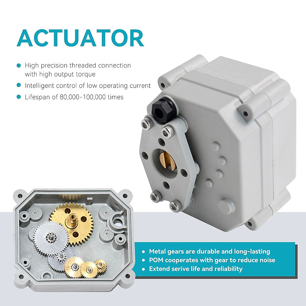 BACOENG 2 Way Motorized Ball Valve, 1 Inch DN25 Electrical Ball Valve, 110VAC Stainless Steel Electric Water Valve