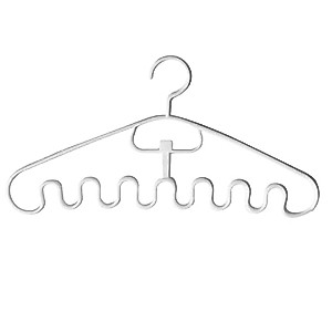 Wave Pattern Stackable Hangers 8 Slots, 5/10pcs Multifunctional Magic Wave Pattern Plastic Hangers, Smart Closet Organizer Hangers Space Saver for Tank Top Bra Hangers in Bulk (5,White)