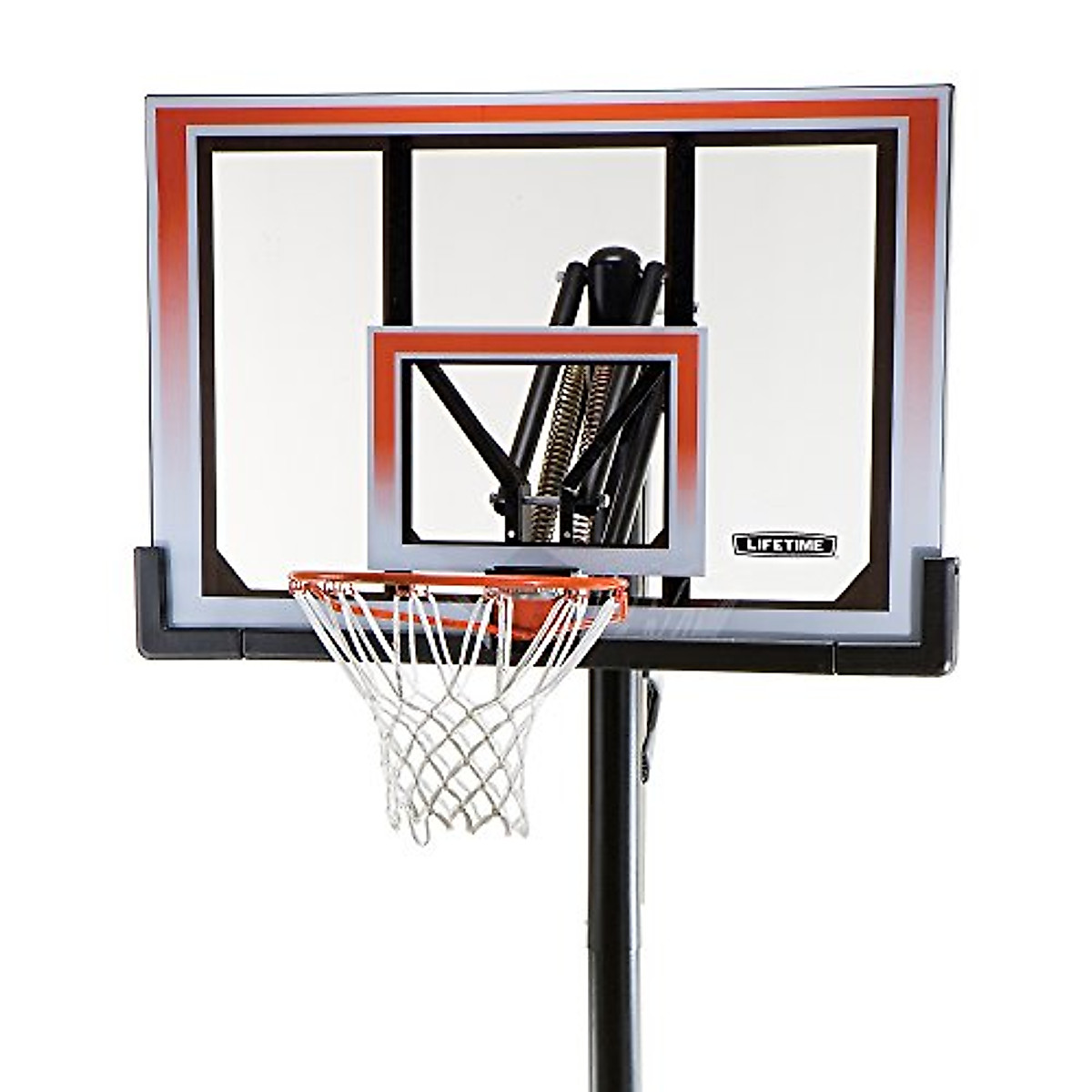 Lifetime In-Ground Basketball Hoop with 50 Inch Steel-Framed Shatterproof Backboard, Heavy Duty Slam-It Rim, 3-Piece Steel Pole, Action Grip Adjustment Mechanism