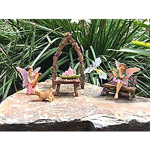 Musical Sisters Fairy Garden Set: 7 Pieces Miniature Fairy Garden Accessory