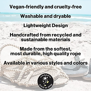 Nomadic State of Mind Lounger Sandals- Handmade Adjustable Rope Shoes – Machine Washable – Comfortable & Lightweight – Vegan Friendly – For Women & Men (Numeric_8)