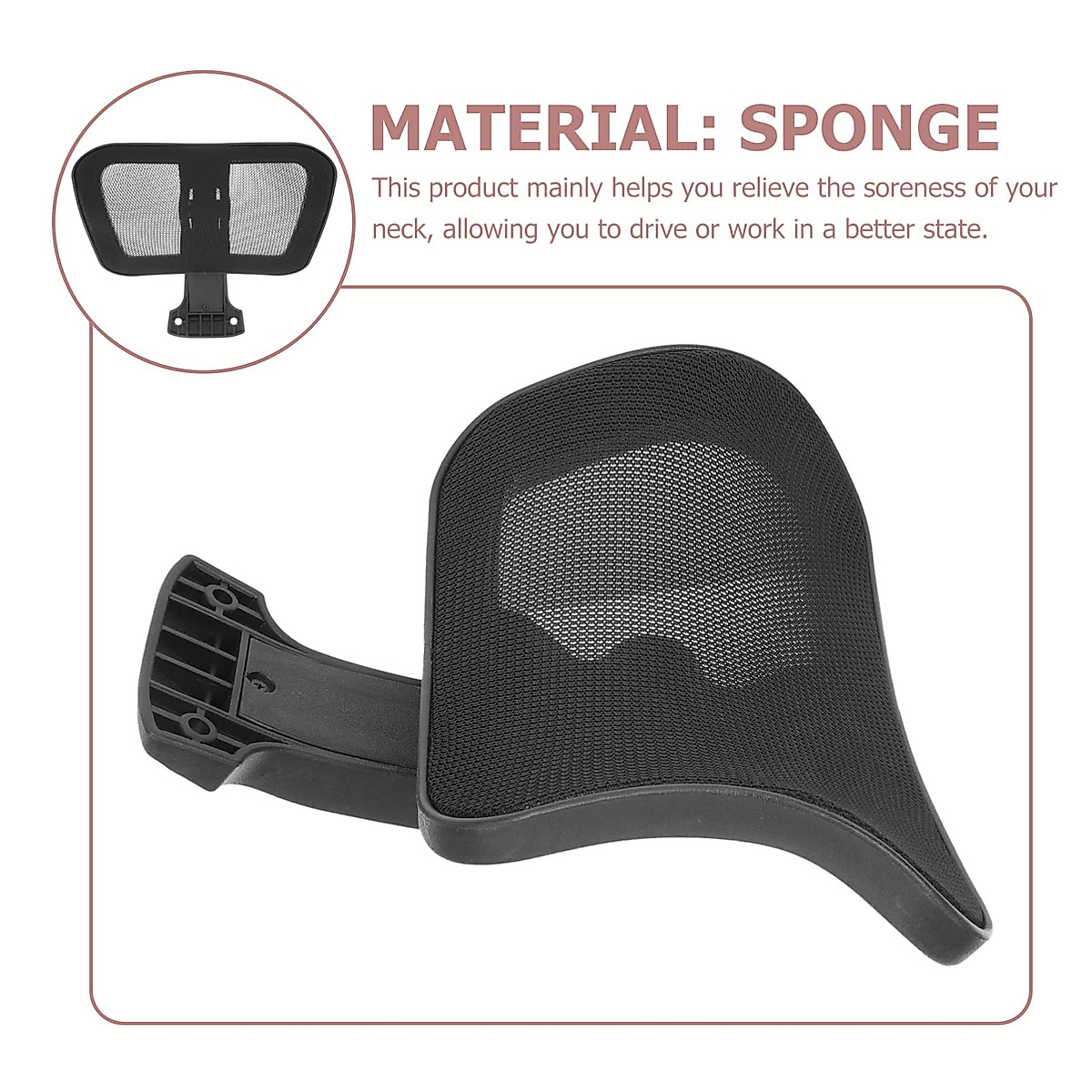 LIFKOME Wheelchair Accessories Chair Mesh Headrest Office Chair Headrest Universal Attachment Neck Support Cushion Height Adjustable Head Pillow for Office Computer Chair Black Adjustable Pillows