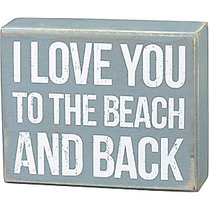 Primitives by Kathy I Love You to The Beach and Back Box Sign (27360)