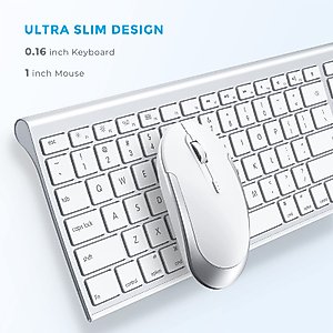 Bluetooth Keyboard Mouse for Mac, Ultra Slim Wireless Keyboard Mouse Combo for Mac, Rechargeable, Multi-Device, Compatible with MacBook Pro, MacBook Air, iMac, iPad
