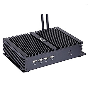 PARTAKER Powerful Mini Desktop Computer, Fanless Industrial PC, Intel Core i5 3317U, 8GB Ram 512GB SSD, 2xNICs, 4xUSB 3.0, 4xCOM RS232, HD Port, Aluminum Alloy Chassis, Windows 11 Pro