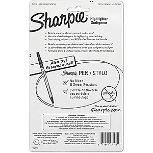 SHARPIE 27108PP Accent Pocket Style Highlighter, Fluorescent Yellow, 6-Pack