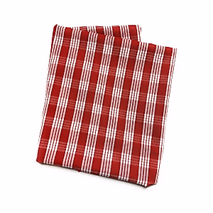 Red Palaka Woven Fabric Hawaiian