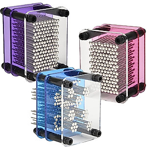 ArtCreativity Mini Pin Art Games, Set of 3, Miniature Pin Board for Kids in Assorted Colors, Sensory Toys for Creating Cool 3D Art, Vintage Toys Party Favors and Holiday Stocking Stuffers