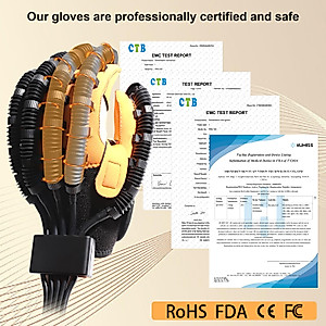 MZU Upgraded Rehabilitation Robotic Gloves for Hempiplegia Stroke Paralysis Arthriti Patient Physical Reabilitech, Finger and Hand Function Workout Recovery Device.