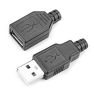 Tomantery 4 Pin Good Conductivity Connector Brass Contacts Female for Electronic Design with Black Plastic Shell