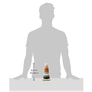 Our Littles Co Neutral Rainbow Wooden Ring Stacker Toy | Montessori Stacking Rings for Toddlers | Educational & Developmental Sensory Toys Non-Toxic, Safe & | Designed in The USA