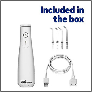 Waterpik Cordless Select Water Flosser, Portable and USB Rechargeable Waterproof Water Flosser for Home and Travel, Braces & Bridges Care for Teeth, ADA Accepted, White WF-10W10