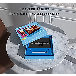 NOBKLEN Kids Tablet 10 Inch, Android 13, 4GB+64GB, 8-Core CPU, WiFi 6, 12H Battery Life, Parental Control, 1280 * 800 HD Display, Dual