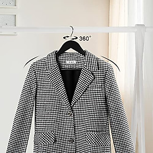 TOPIA HANGER Wooden Coat Hangers 30 Pack, Black Wood Suit Hangers with Non Slip Pants Bar, 360° Swivel Hook and Shoulder Notches for Camisole, Jacket, Pants, Smooth Finish Clothes Hangers -CT34B30