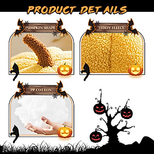 Eoieov Fall Pumpkin Decoration Pillows for Bed Sofa Plush Pumpkin Pillows Halloween Decorations for Home Couch Car and Bedroom Playroom,Caramel,11"