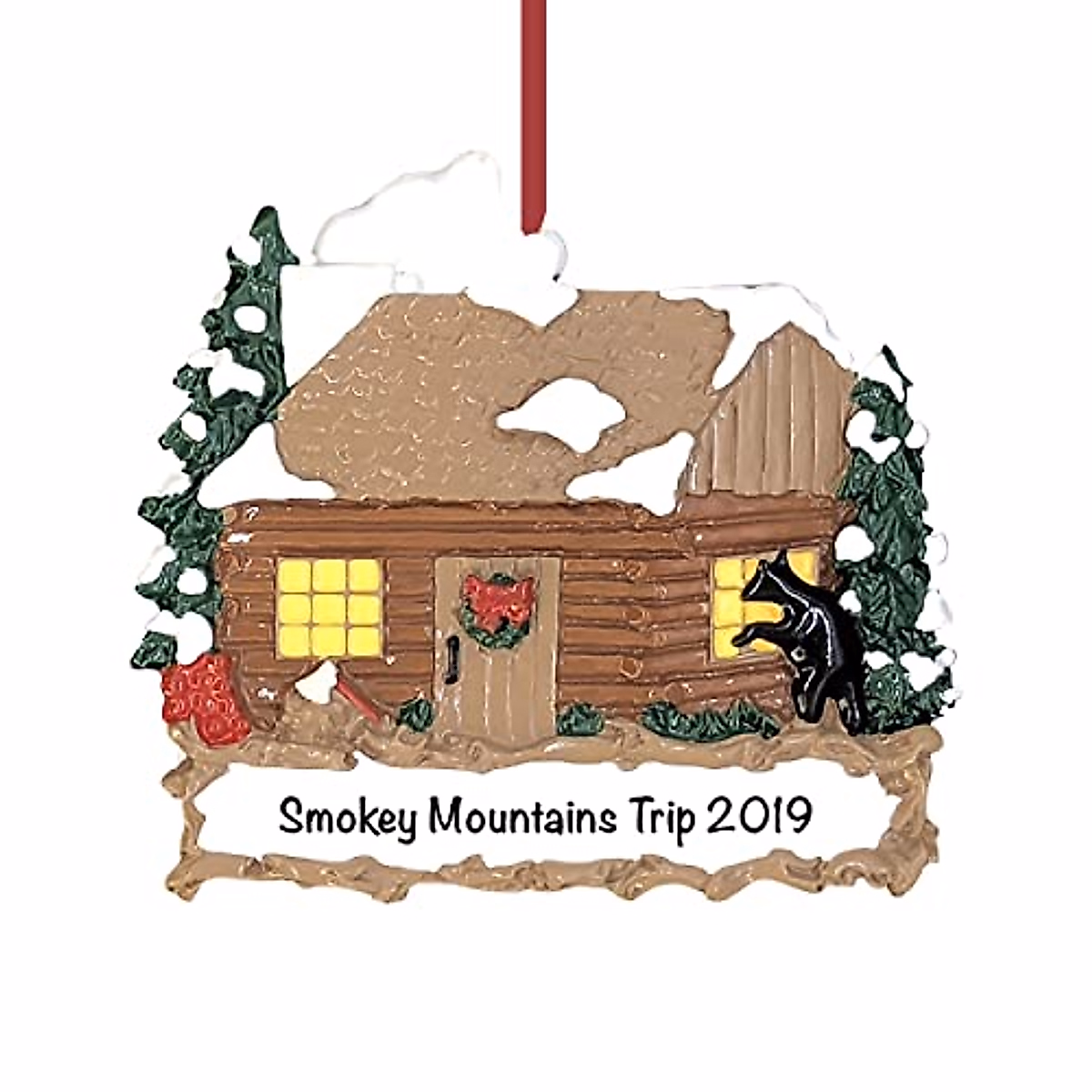 Cabin Personalized Christmas Ornaments 2023 - Fast & Free 24h Customization – Rustic Log Cabin Christmas Decorations with Name - Comes Gift-Wrapped