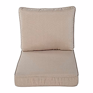 Quality Outdoor Living 29-BG23SB 29-BG02SB All-Weather Deep Seating Chair Cushion, 23x26, Beige