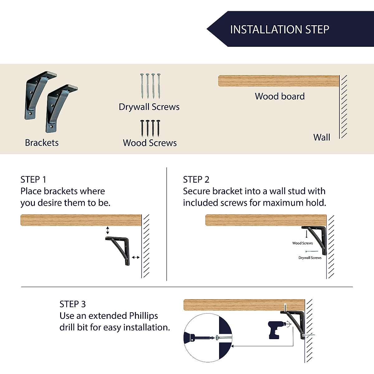 RRD Steel Mantel Brackets Heavy Duty (2 Pack) - Fireplace Mantel Brackets - Countertop Support Bracket - Hand Welded Steel Brackets - Mantel Bracket Rustic Farmhouse Decor (7"x12" Natural Steel Color)