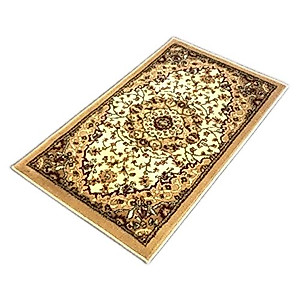 Bellagio Traditional Oriental Door Mat Design 401 Ivory (24 Inch X 40 Inch)