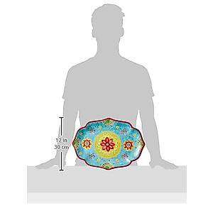 Certified International Tunisian Sunset Oval Platter, 16" x 12", Multicolor, Large