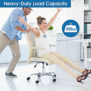 MaxGear 2" Office Chair Wheels Heavy Duty Replacement, Mute Rubber Rotating Desk Chair Caster Wheels, Safe for All Floors Including Hardwood, Universal Standard Stem Size Fits 99%, Set of 5