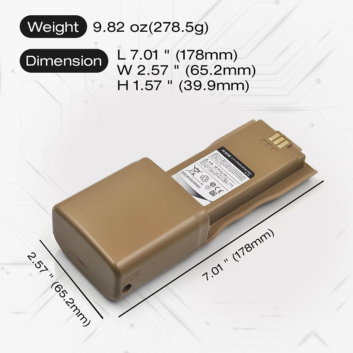ROWSHEP (2-Pack) 3.7V 12Ah BL-152 Li-ion Extend Battery Large Capacity Replacement for Baofeng AR-152 Tactical Walkie Talkie with USB Charger Cable (Yellow)