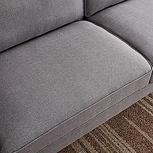 Snowhill 71in Modern Premium Linen Sofa, Minimalist Style Upholstered Couch for Living Room, Small Space Apartment, Office, Bedroom (Light Gray)