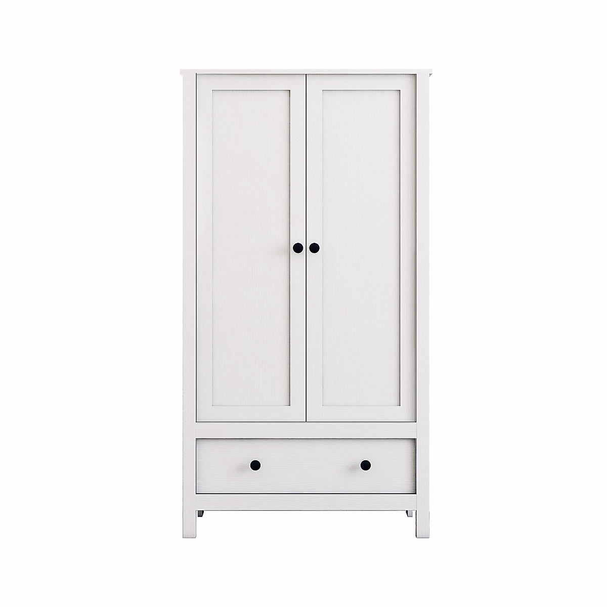 Panana 2 Door Wardrobe, Armoire with Drawer for Bedroom (White)