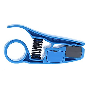 IDEAL Industries, Inc. 45-605 PrepPRO Coax/UTP Cable Stripper, Cable Stripping Tool for RG-59/RG-59 Plenum/RG-6/RG-6 Plenum/RG-6 Quad/RG-6 Quad Plenum, Blue, 1 Coax Stripper,Gray