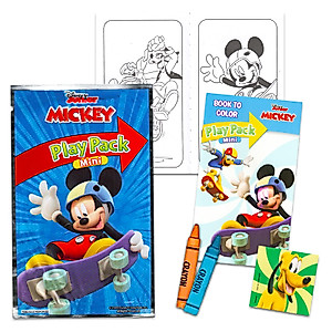Beach Kids Disney Mickey Mouse Birthday Party Favors Set - Bundle with 24 Mickey Play Packs | Mini Coloring Books, Stickers, and More for Goodie Bags