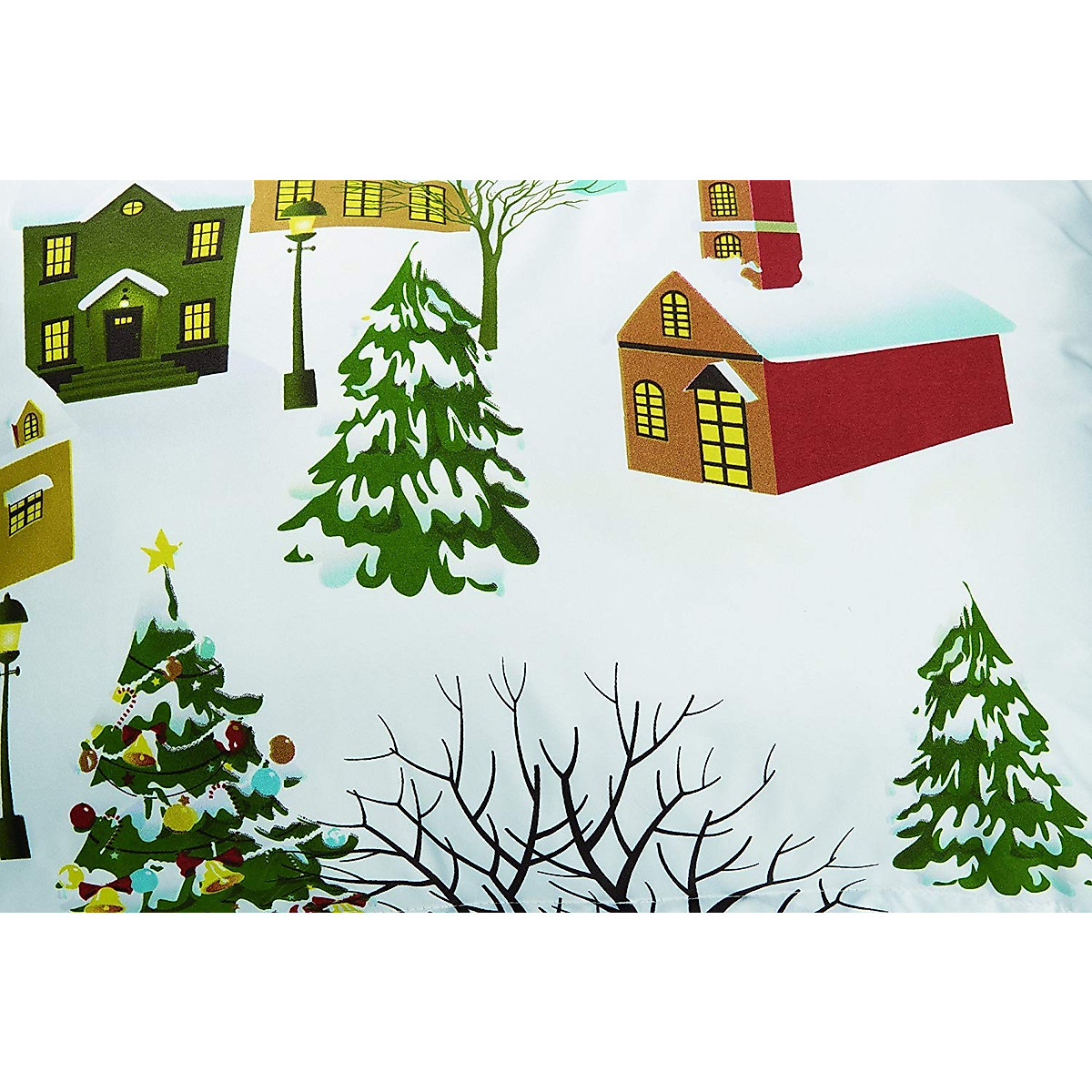 Bits and Pieces - Christmas Village King Duvet Bedding Set - Soft Microfiber Reversible Comforter Cover, Christmas Printed Pattern, Easy-Care with Matching Standard Shams