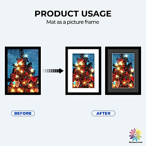 Mat Board Center, 10 Pack Pre-Cut 5x7 Picture Mats for 4x6 Photos/Prints - Acid Free, Bevel Cut, White Core, 4-Ply Thickness (White & Black)