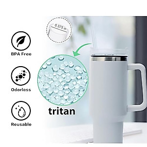 Straw for Stanley Cup 40 oz, 12 inch Replacement Long Straw Compatible with Stanley Tumbler Straws, 6 Reusable Straws with 1 Cleaning Brush, Tritan, Clear