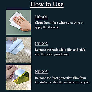 15 Pieces 6in Square Acrylic Mirror Sticker Sheet, Self Adhesive Golden Mirror Wall Decor, Removable Wall Stickers for Bathroom Living Room Bedroom Decal (Gold)