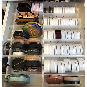 Saim Drawer Organizers,Adjustable Drawer Organizer Dividers,White DIY Plastic Grid Drawer Organizer for Socks, Underwear, Lingerie, Makeup, Kitchen, Dresser - 6 Pcs