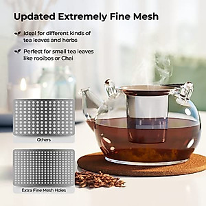 Reinmoson Tea Infusers for Loose Tea, Food Grade Silicone and 304 Stainless Steel Extra Fine Mesh Tea Strainer for Loose Leaf Tea Single Cup, Loose Leaf Tea Steeper for White Tea, Rooibos, etc