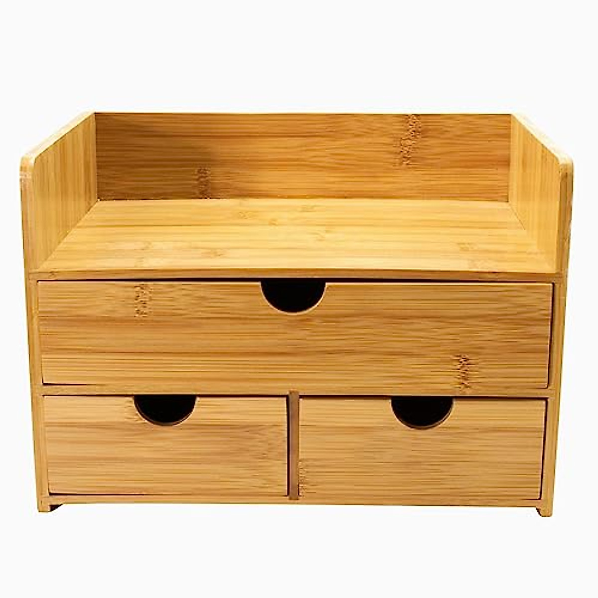 Sorbus Desk Organizer - 3-Tier Tabletop Bamboo Desk Organizers and Accessories – Mini Desktop & Countertop Organization and Storage with Drawers & Shelf for Office, Makeup Vanity, No Assembly Required