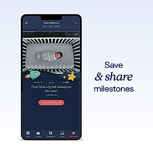 Nanit Smart Sheets – 100% Cotton Fitted Crib Sheets for Standard Crib, Works with Nanit Baby Monitors to Measure Your Baby's Height - Pebble Grey