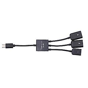 Leya-US Spare Part Portable USB-C/Type-C Male to Dual USB Ports Female + Micro USB Female Mini Cable Hub Splitter Adapter