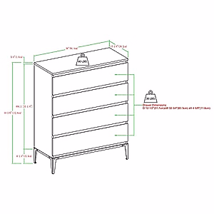 BOWERY HILL Farmhouse 36" Urban 4-Drawer Chest in Dark Walnut