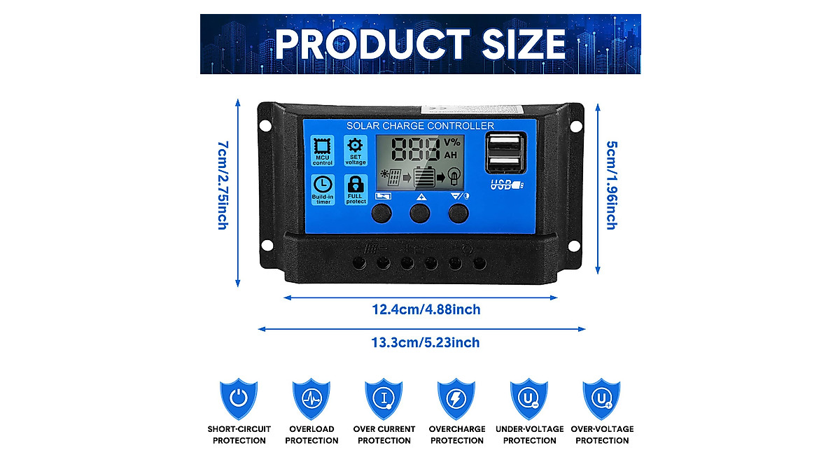 Buy Solar Battery Controller - 12V/24V, 30A Regulator
