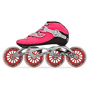 Bont Inline Speed Skating Racing Package - Luna Skate Boot + 2PF 6061 Frame + Elemental Wheels + ABEC7 Bearings - Youth - Boys - Girls - Men - Women (Blue, 37/5)