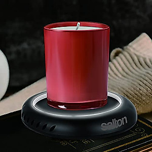 Salton LED Lit Coffee Mug & Tea Cup Warmer for Office, Gaming Lights or Candle Warming, Electric Beverage Warmer with Automatic Temperature Control, Black (SMW2094BKW)