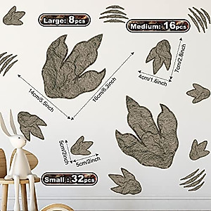 Dinosaur Wall Decals Dinosaur Wall Decal Dinosaur Room Decor for Boys, Dinosaur Stickers with 56 Pcs Dinosaur Footprints Floor Decals Dinosaur Tracks Decals for Baby Birthday Party